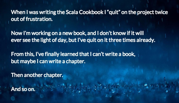 I Can t Write A Book Alvinalexander
